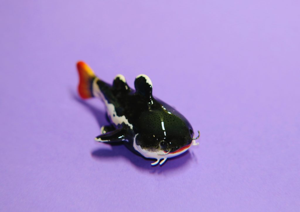 Red Tailed Catfish Polymer Clay Figurine OOAK — Fox Luu Creations