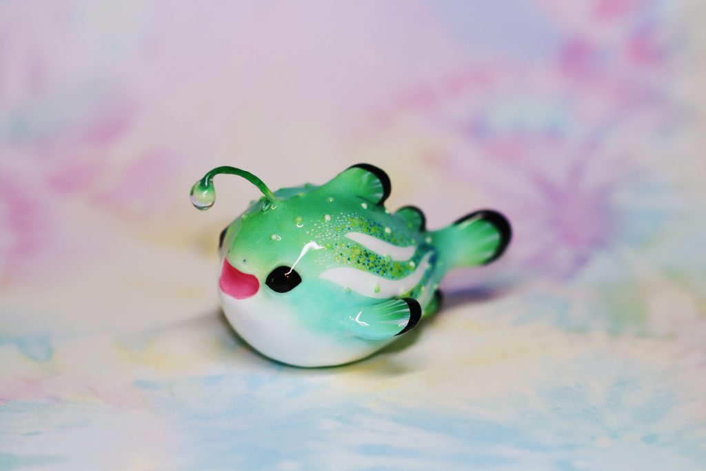 Angler Fish Polymer Clay Figurine OOAK — Fox Luu Creations